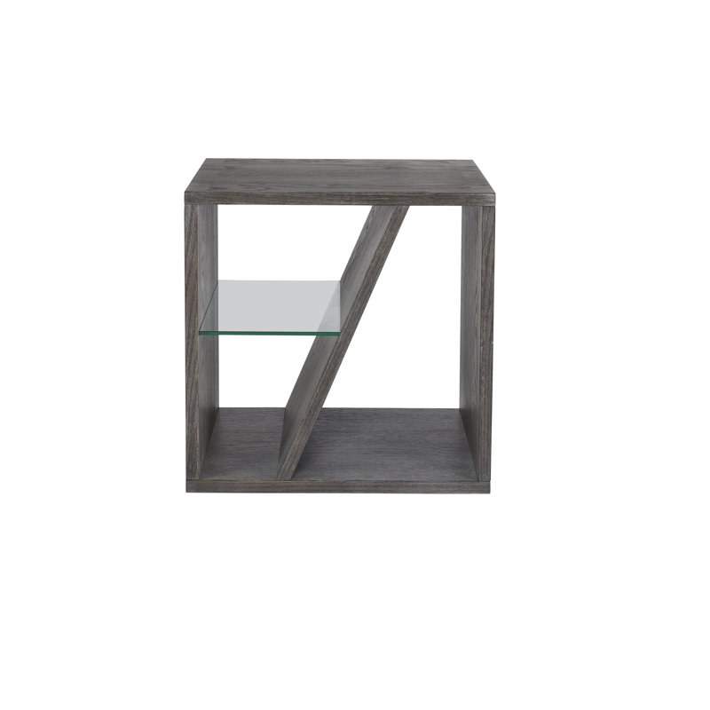 Ebern Designs Yien Chairside Table with Glass Shelf & Reviews | Wayfair